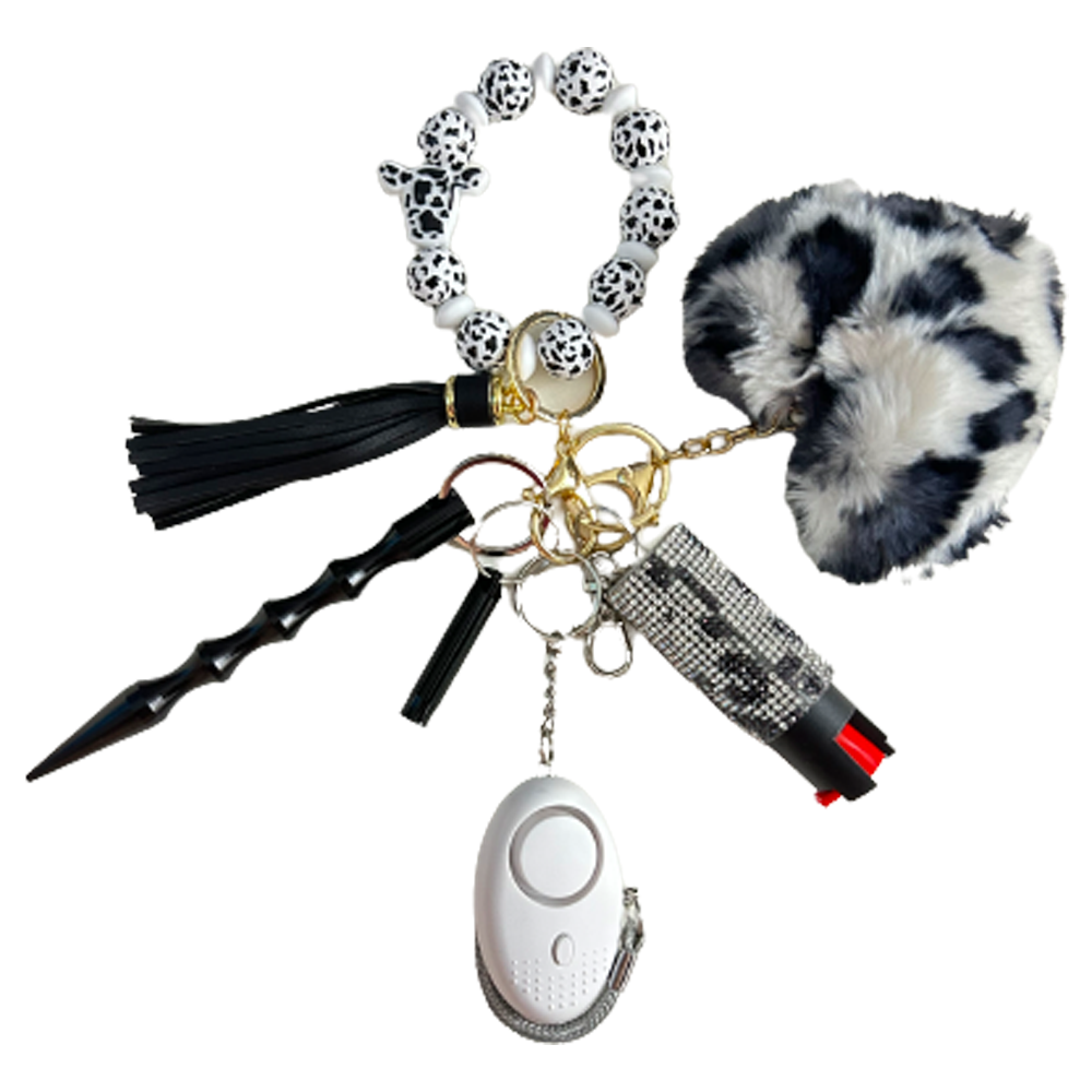Cow Beaded Self Defense Keychain – Defense Queens