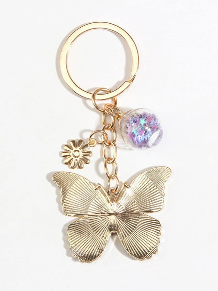 Purple Butterfly Charm Keychain – Defense Queens