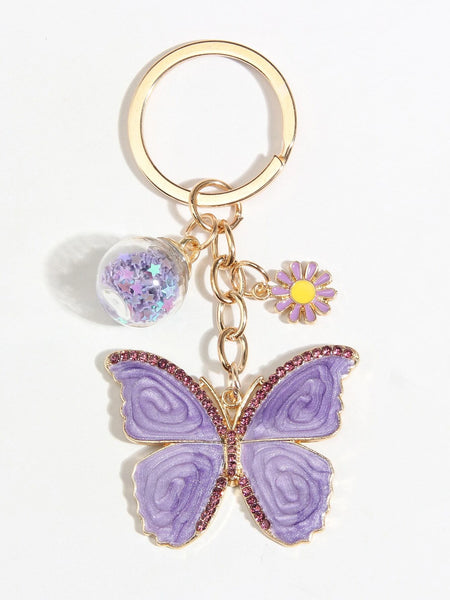 Purple Butterfly Charm Keychain – Defense Queens