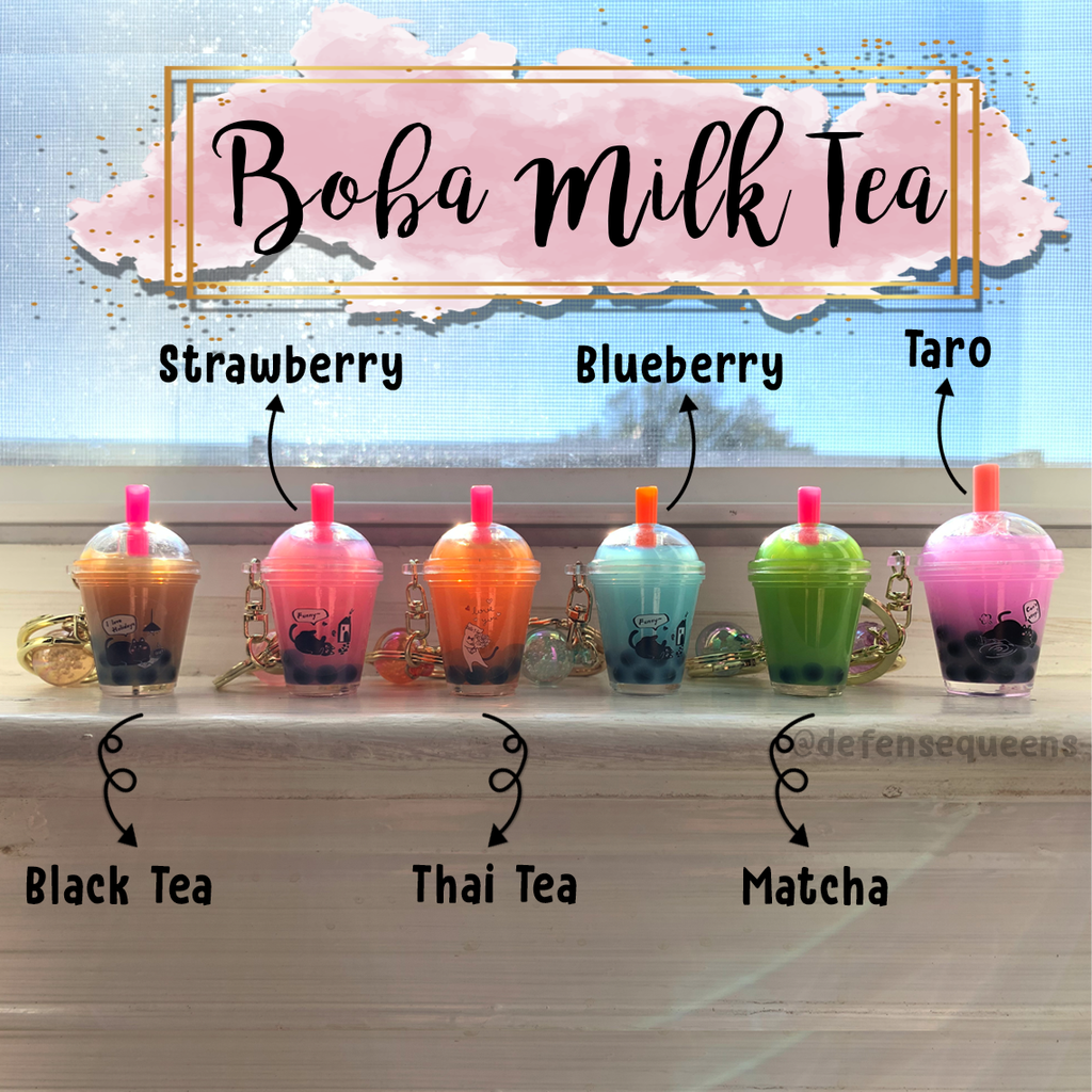 Boba Milk Tea Liquid Keychain – Defense Queens